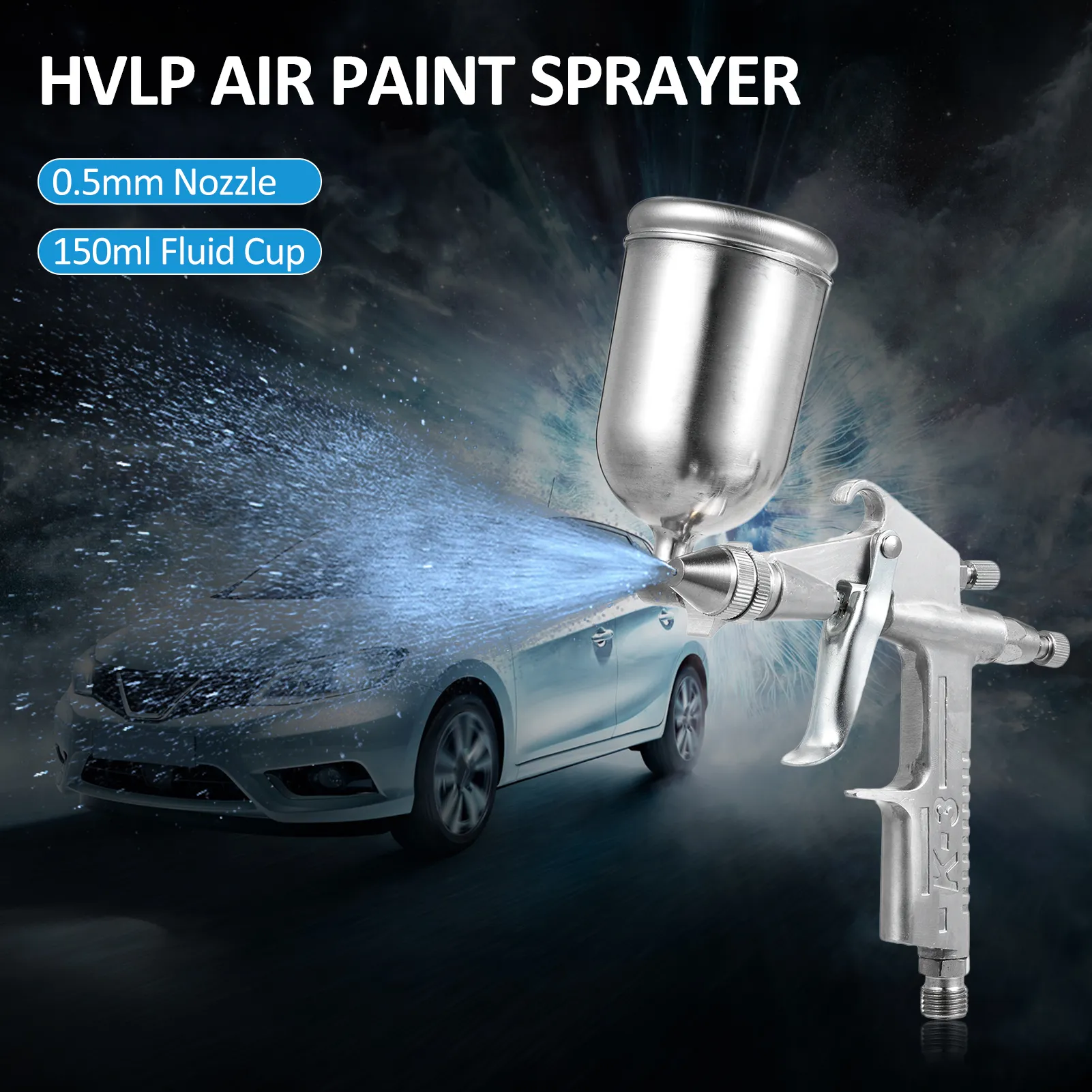 High Volume Low Pressure Mini Air Paint Sprayer with 0.5mm Nozzle for ...