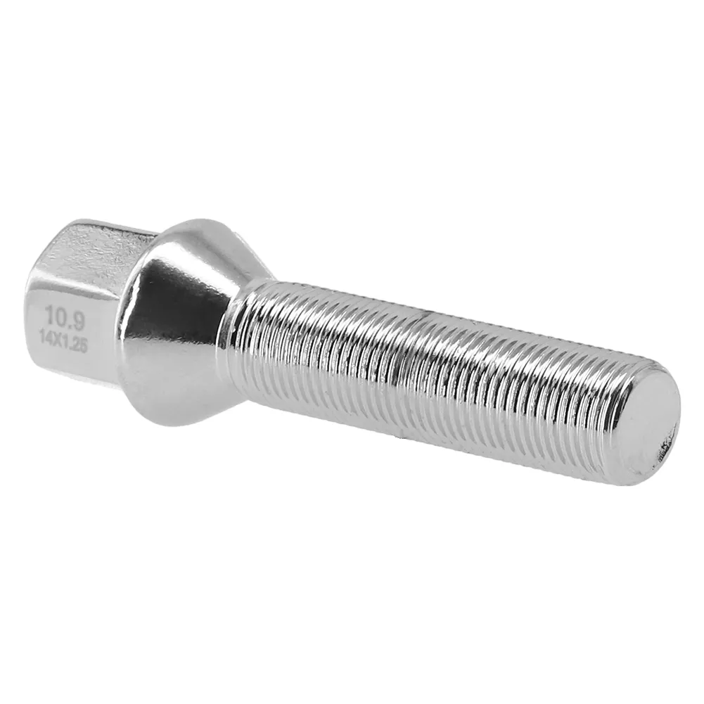 Bolt Nut Wheel Lug Bolt M14 X 1.25, Rear Right, Silver Steel, 22mm Thread Length, 47.5mm Bolt ...