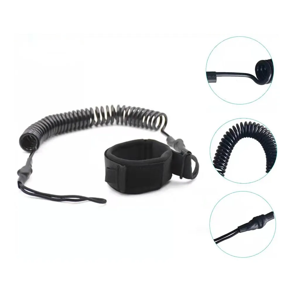 Adjustable 5/7mm Surfboard Leash with Coiled Leg Rope for Surfing ...
