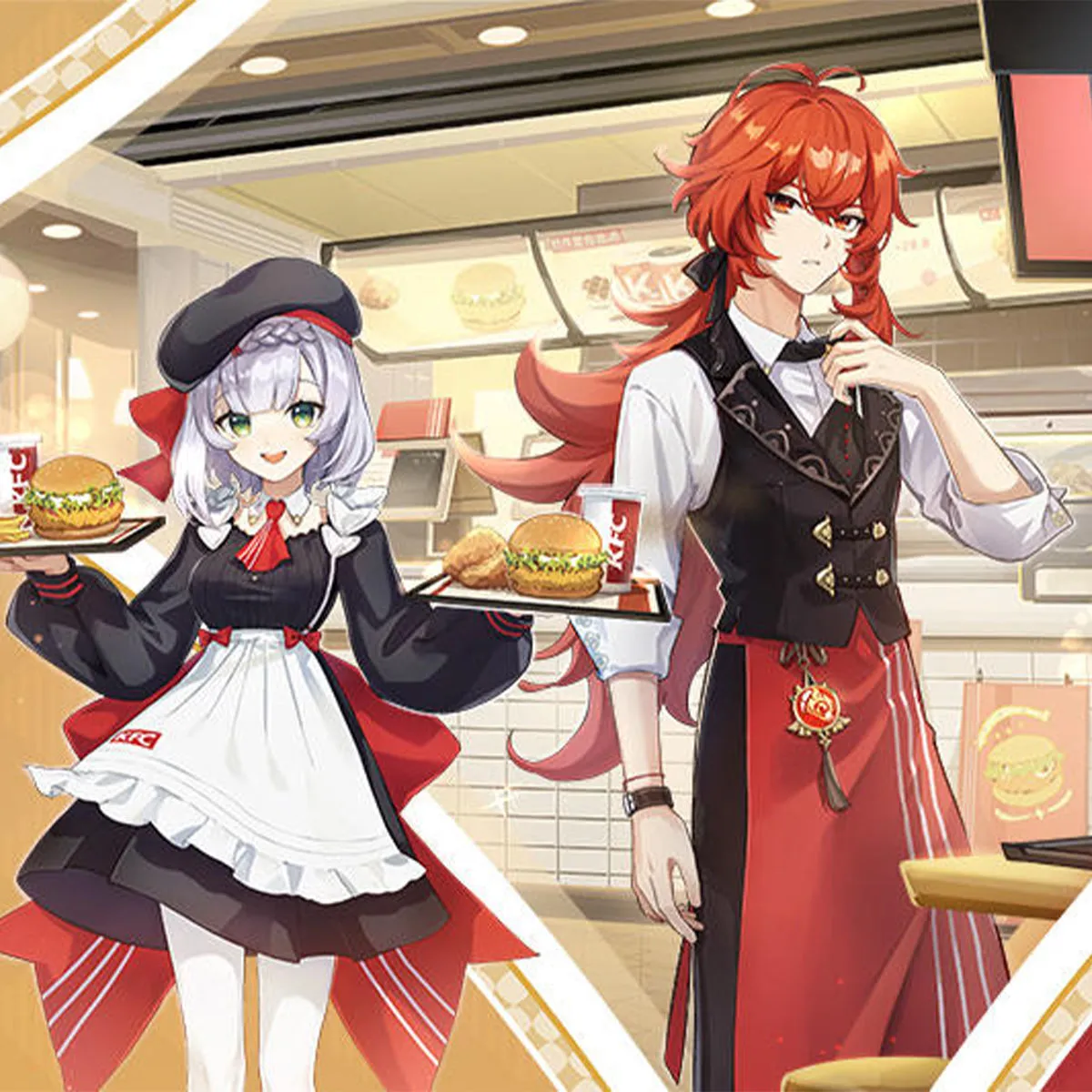 Disfraz De Anime Masculino Genshin Impact Diluc Cosplay Disfraz: KFC ...