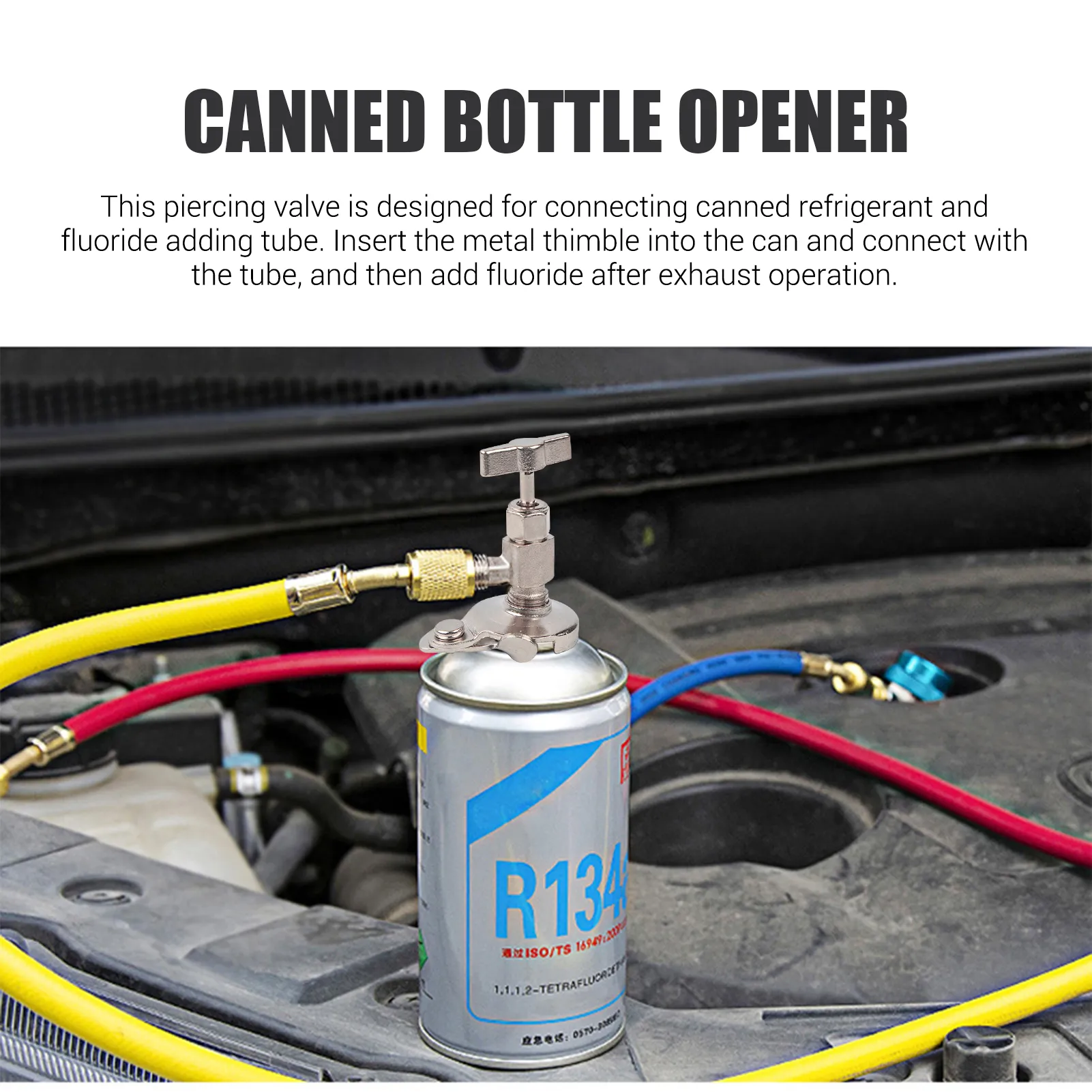 DHgate.com:Refrigerant Piercing Valve, Air Conditioning Can Tap with 1/4'' Flare Fitting for ...