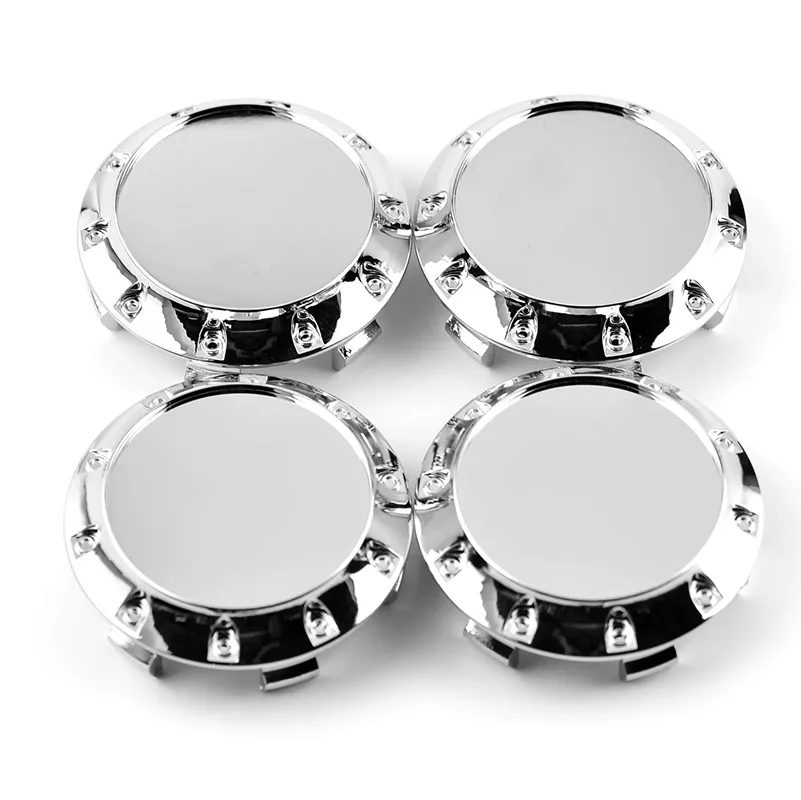 Premium 4-Pack 75mm/68mm Black & Chrome Wheel Hub Center Caps for M608 ...