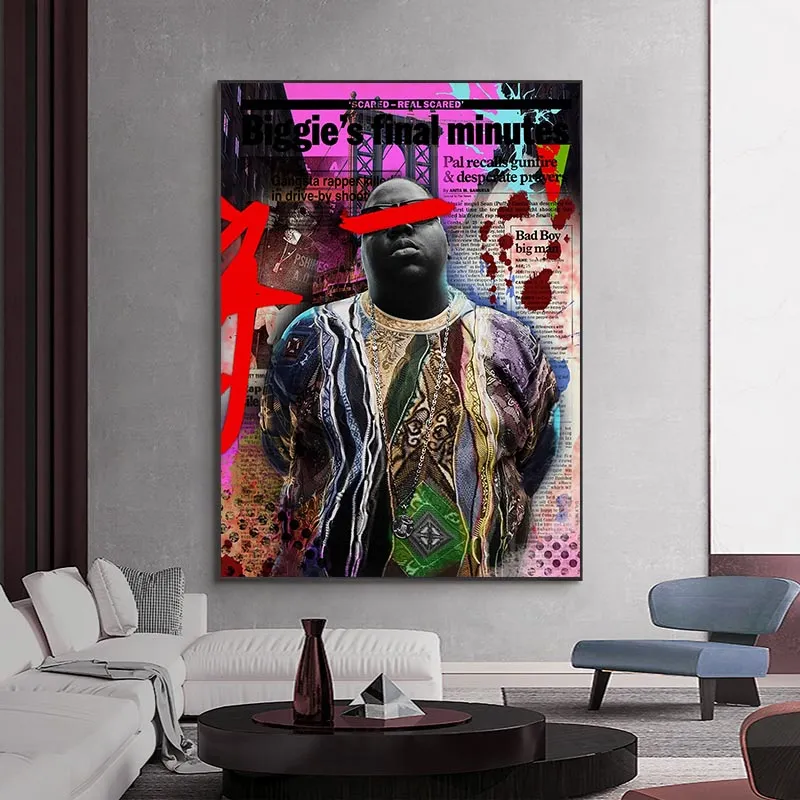 Famous Singer Biggie Smalls Canvas Poster Poppa Rap Hip Hop Picture ...