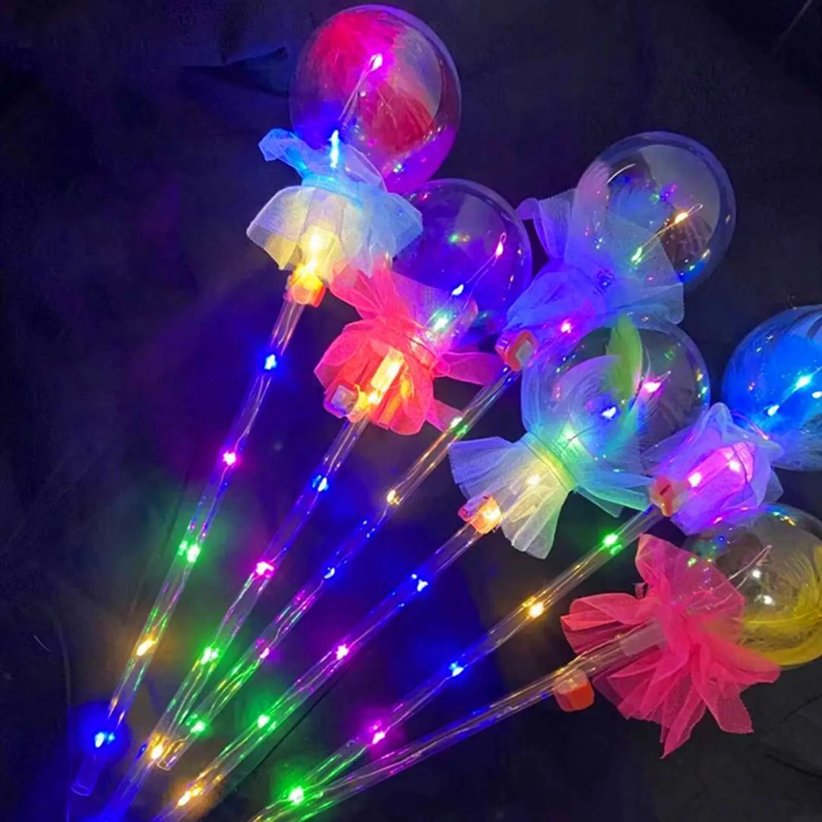 Led Rave Toy, Fairy Girl Stick Wave Ball, Led Glow Stick Toy, Colorful ...