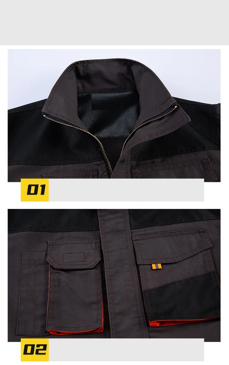 5-Piece Set Men's Work Clothes Suit, Wear-resistant Labor Clothing ...