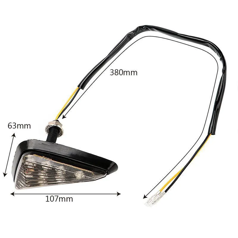 Motorcycle LED Turn Signals - Smoke Lens, Triangle Flush Mount Blinkers ...