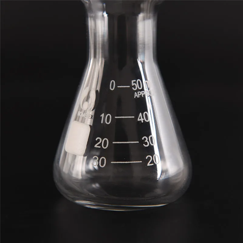 50ml Glass Conical Flask, Lab Chemistry Equipment, Transparent Flask ...