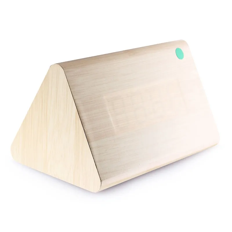 Triangle Tongue And Groove Wood LED Alarm Clock With Voice And Sound ...