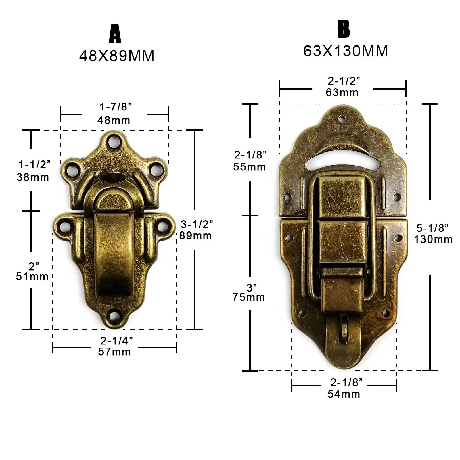 Large Heavy Duty Metal Latch - Antique Style Clasp for Wood Chests ...