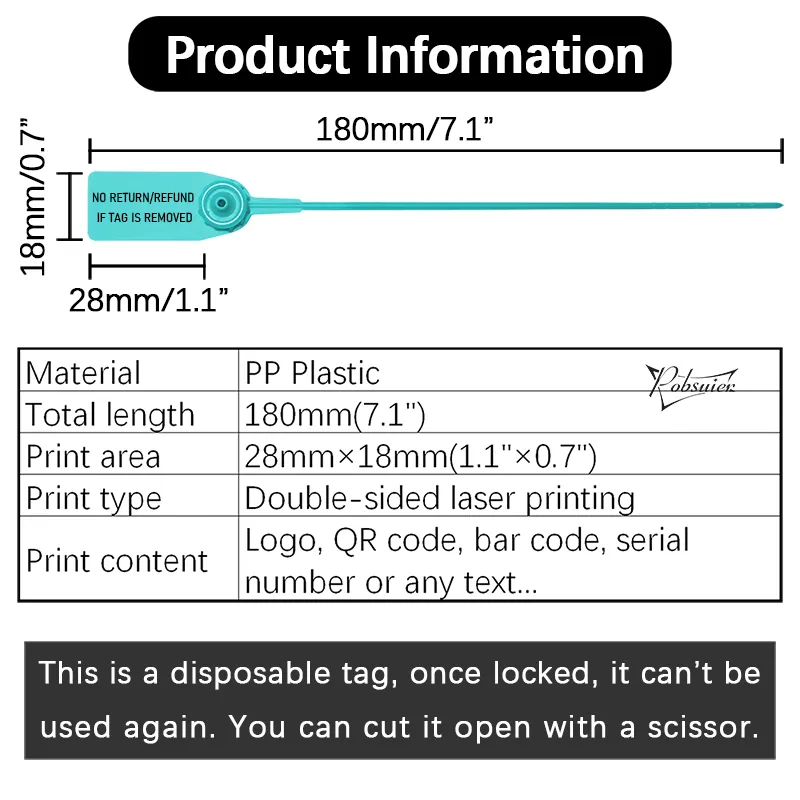 100 Disposable Plastic Security arctic seal for Clothes, Shoes, and ...