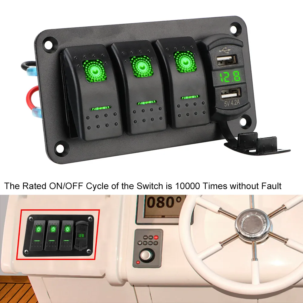12V 24V 3 Gang Switch Panel For Car SUV Marine RV Truck Waterproof ...