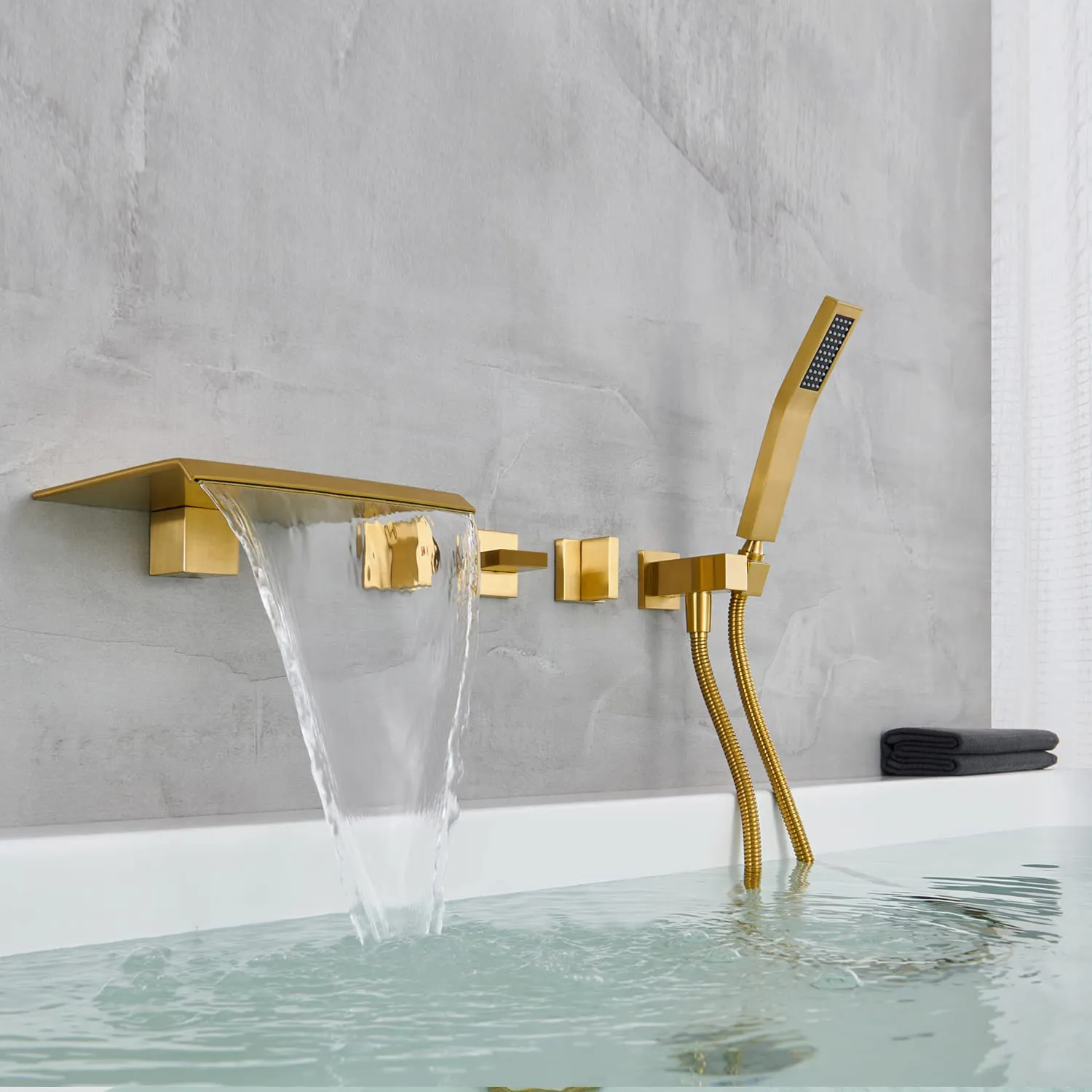 DHgate.com:Waterfall Tub Faucet, 3-Handle 5-Hole Wall Mount Bathtub ...