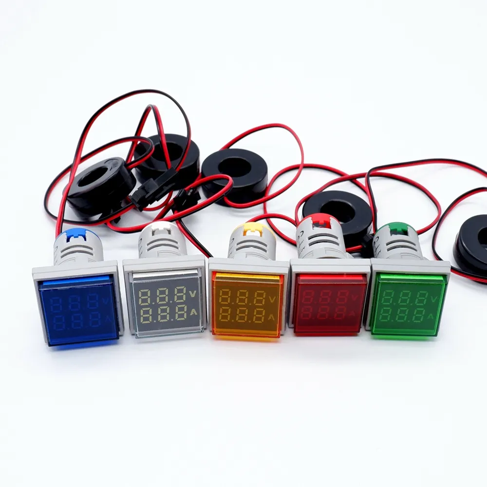 Volt Ammeter, DC Current Amp Meter Digital Dual Display AC 50 500V 0 ...