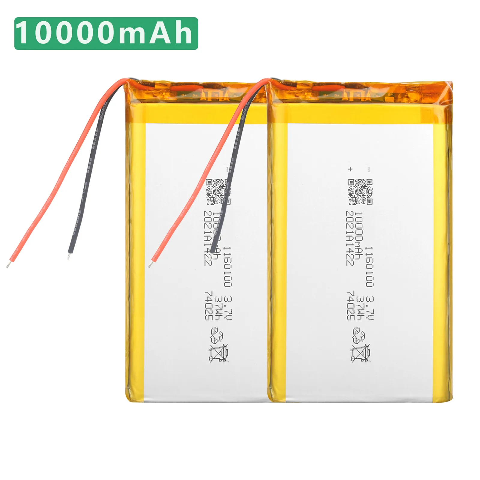 3.7V 10000 MAh 1160100 BEATIENTES LI PO BATERIAS RECARGABLES PARA ...