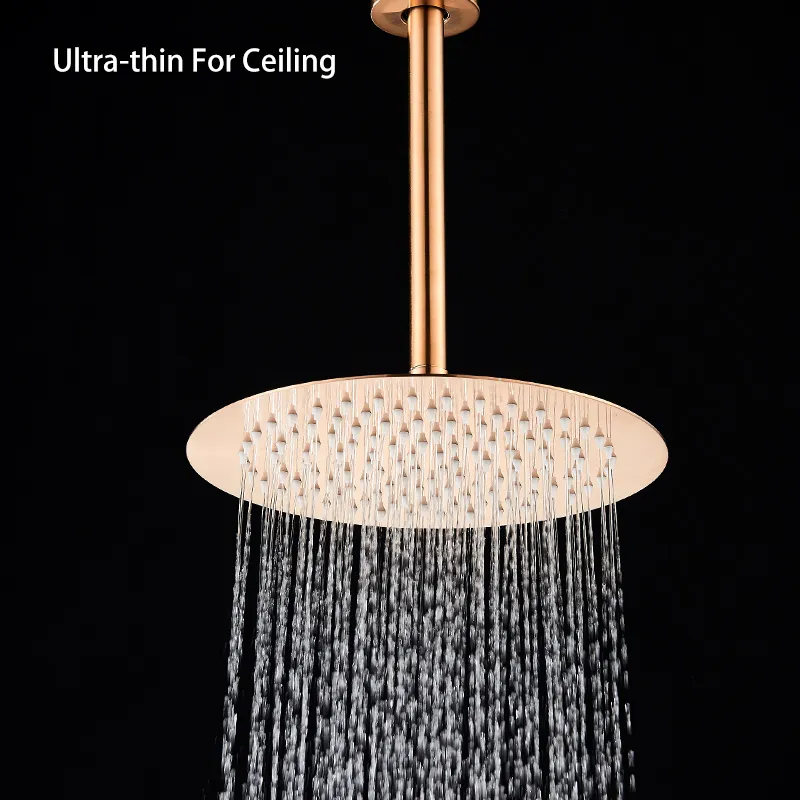DHgate.com:Brushed Rose Gold Shower Mixer Tap, Concealed Faucet Rain ...