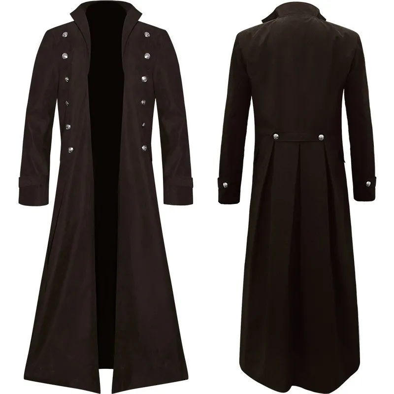 Medieval Renaissance Men's Long Mens Long Coat Trench Cosplay Costume ...