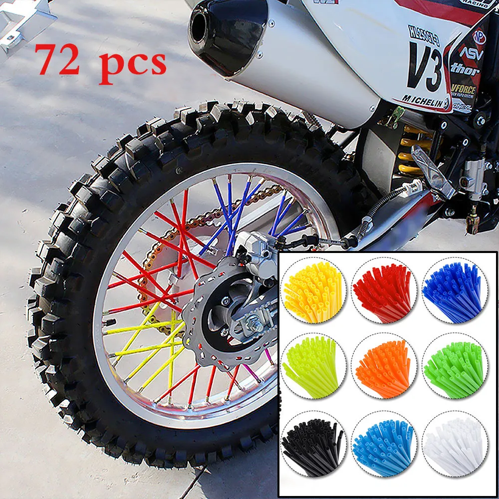 Bike Spokes 72-Piece Motorcycle Dirt Bike Spoke Skins - Wheel Rim Guard ...