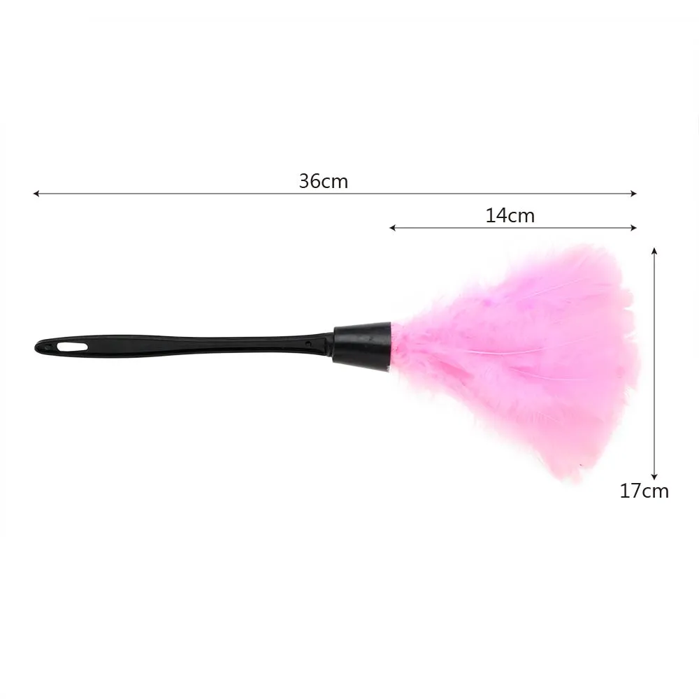 Soft Turkey Feather Duster - Long Handle Dust Brush for Home & Car ...