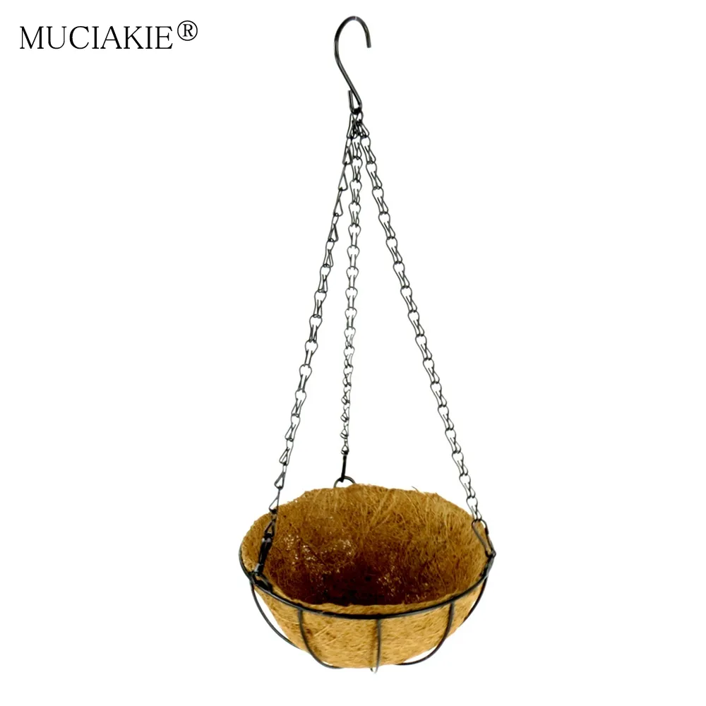 Hanging Planter Basket - 8/10/12/14 Inch Metal Coco Liner Flower Pot ...