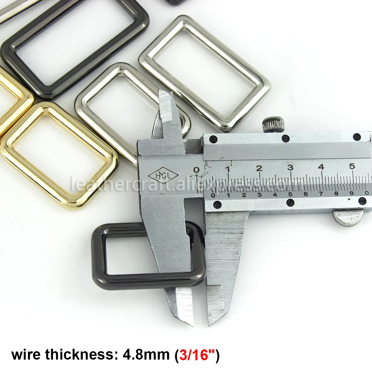 Metal Rectangle Ring Buckle for Straps, Belts, Bags - DIY Webbing Loop ...