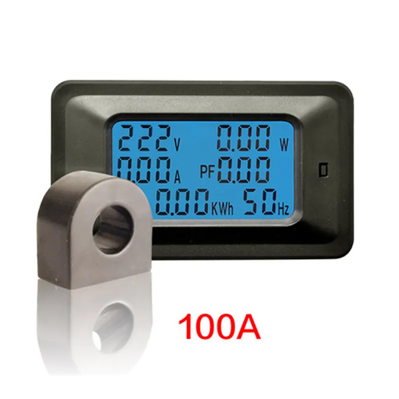 Digital AC Power Meter: 100A 110-250V Voltmeter Ammeter - Energy ...