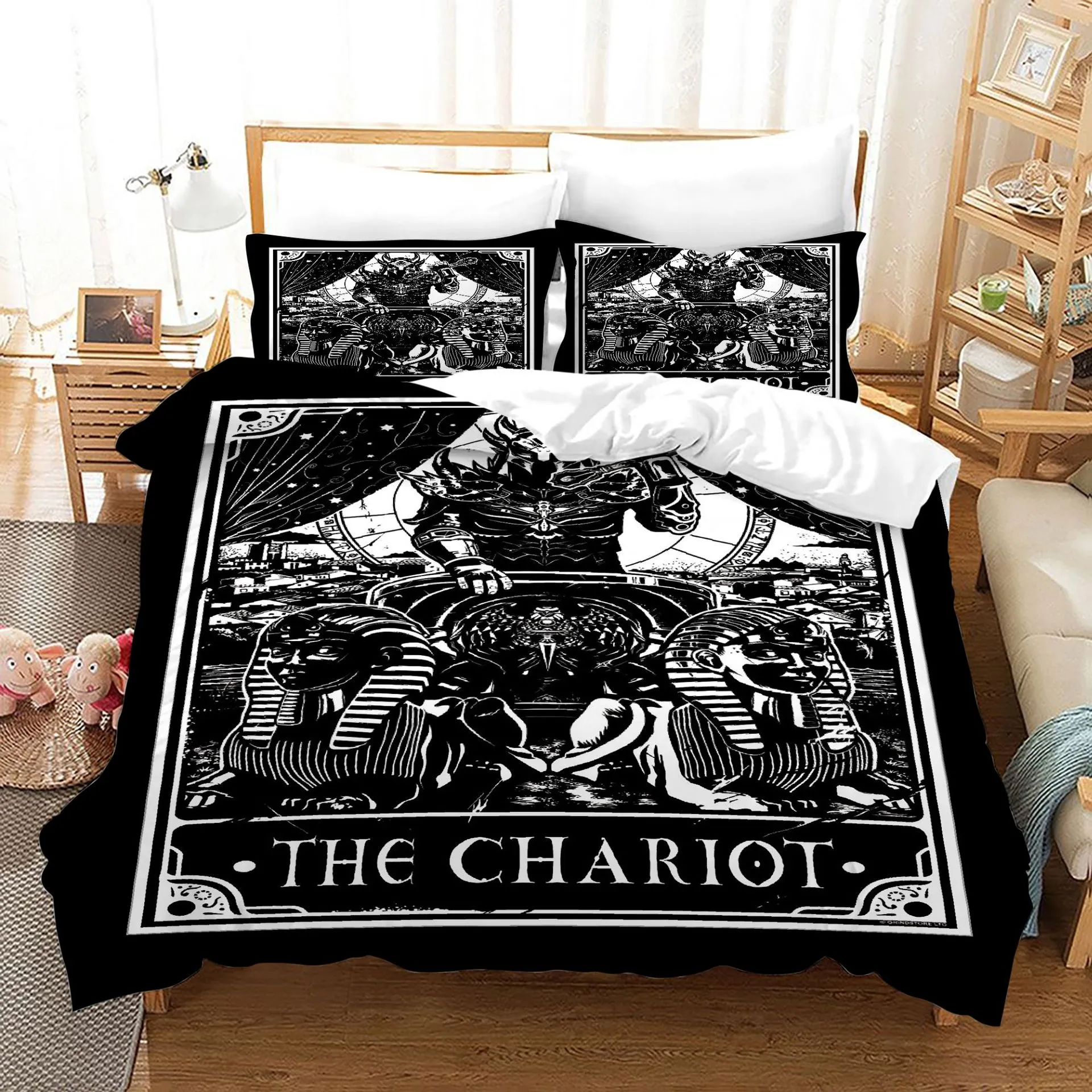 DHgate.com:King Size Tarot Polyester Duvet Cover Set: Black and White ...