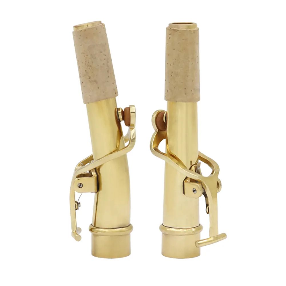 Curved Soprano Saxophone Neck Set Gold Lacquer Brass Sax Parts, 16.7mm ...