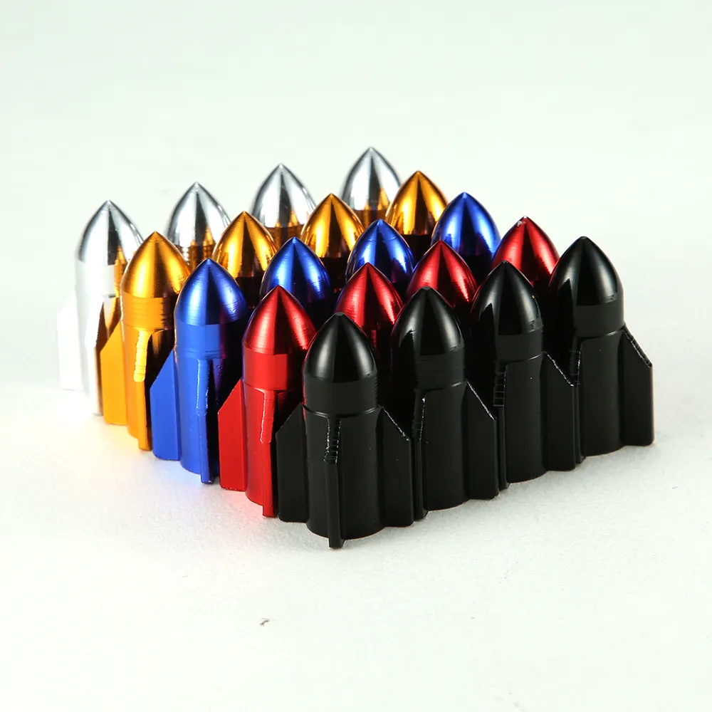 Rocket Design Air Port Tyre Caps: Aluminum Alloy Caps For Rims, Bicycle ...