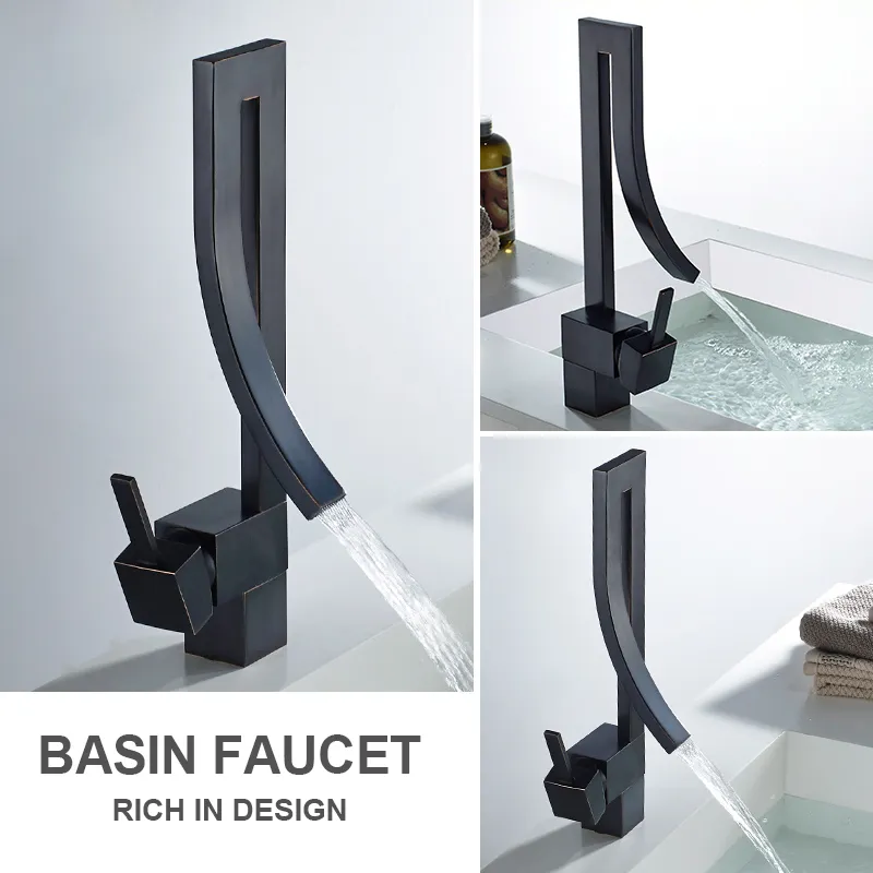 DHgate.com:Modern Square Basin Faucet torneira, Chrome/Black Nickel Bathroom Faucets, Hot and ...