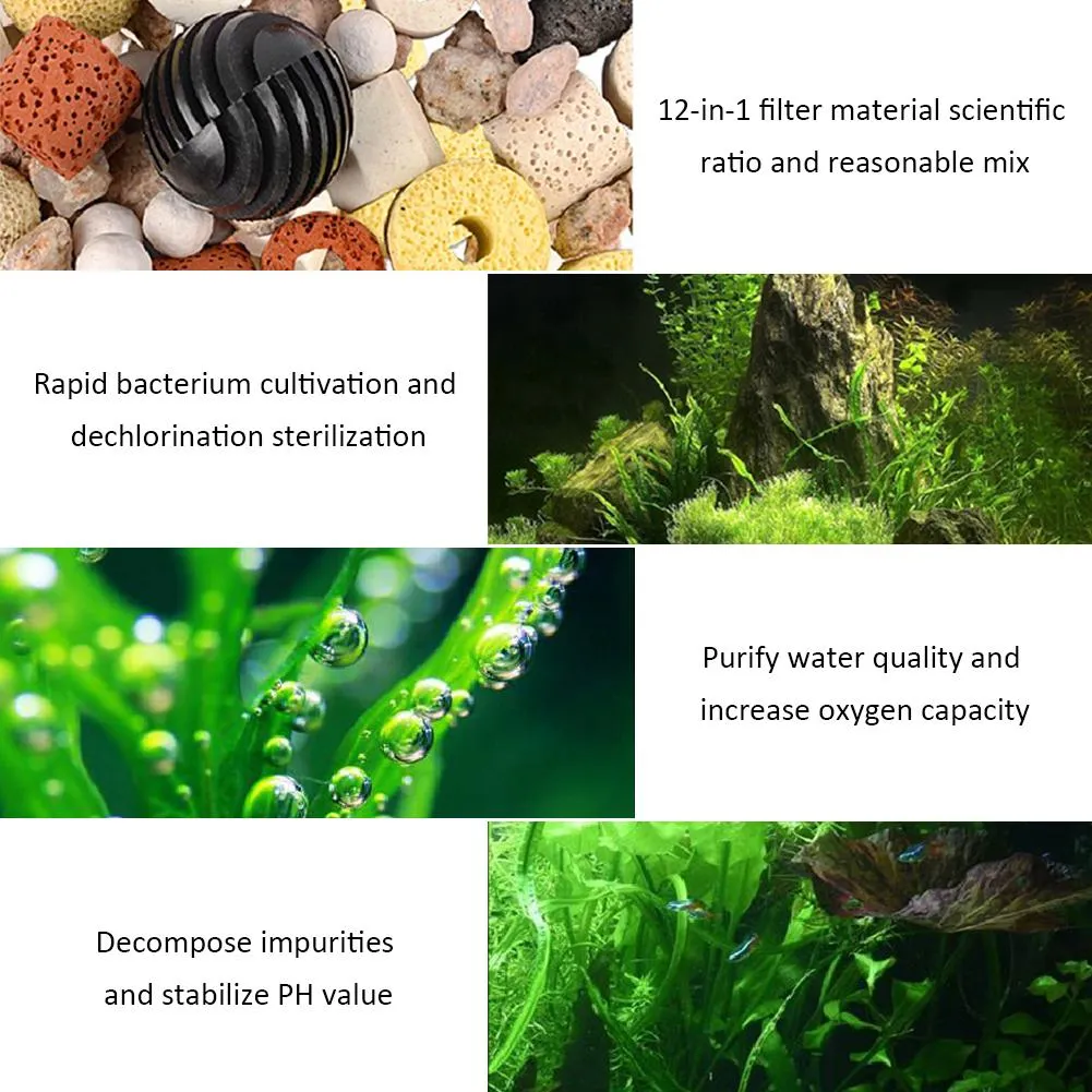 Advanced Aquarium Filter Media Set: Ceramic Loop, Activated Carbon, and ...