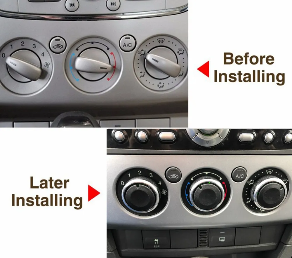 Auto Gear Shift Knobs, Climate Control Knob Set: Durable Replacement AC ...