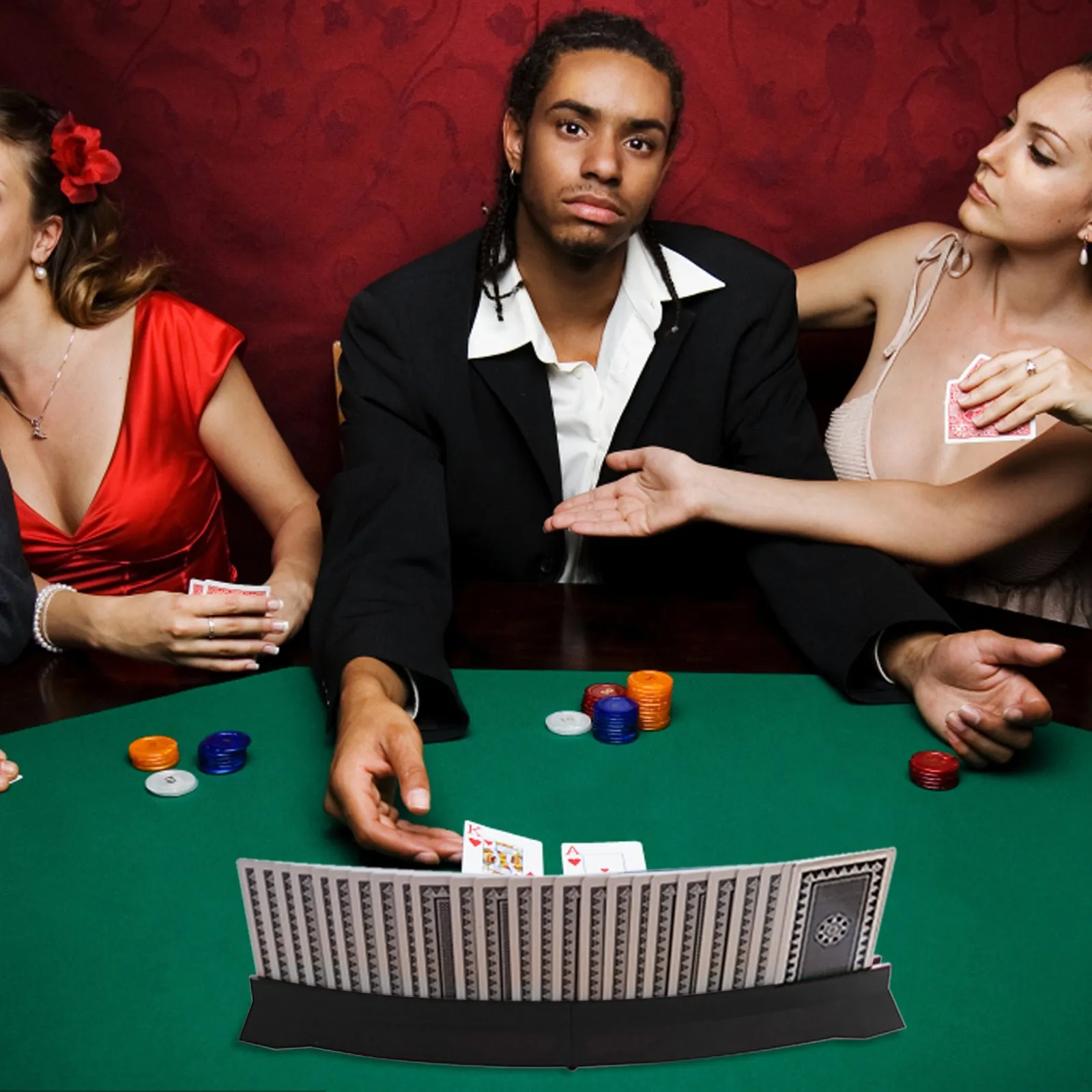 Hands-Free Poker Card Holders: Foldable Game Playing Card Tray Display ...