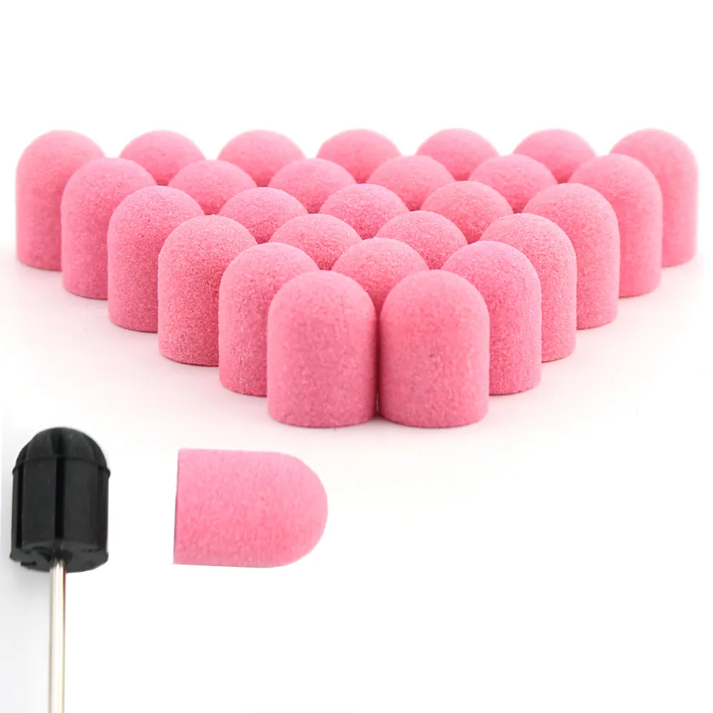 Nails Drills Set: Sanding Caps With Rubber Grip Base For Electric ...