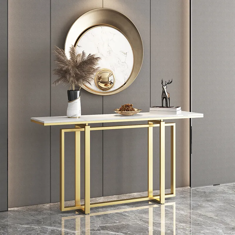 Nordic Marble Console Table 80 100cm Minimalist Entryway Sideboard for Modern Homes