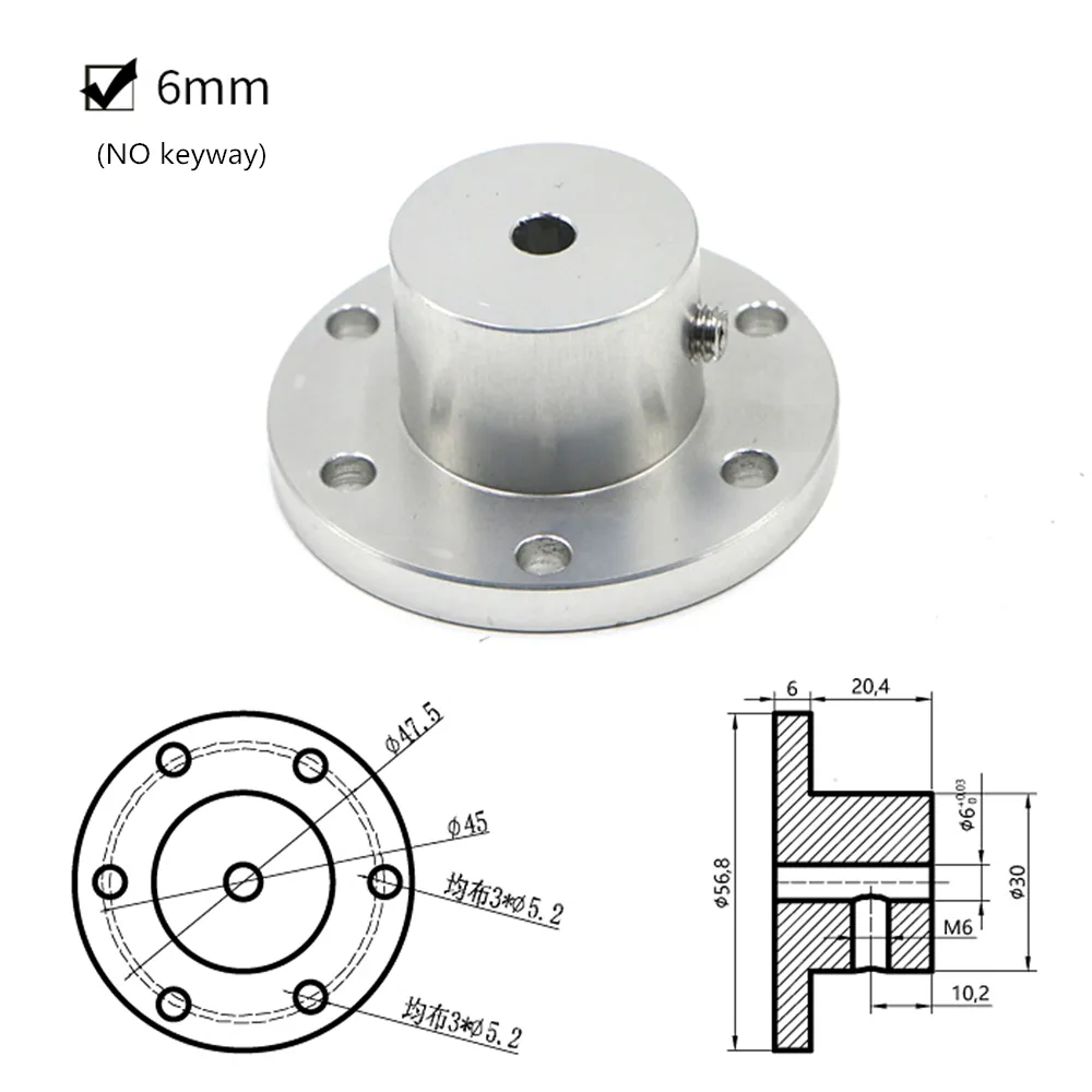 High-Strength Flange Coupler - Keyway 5-18mm for Mecanum & Omni Wheels ...