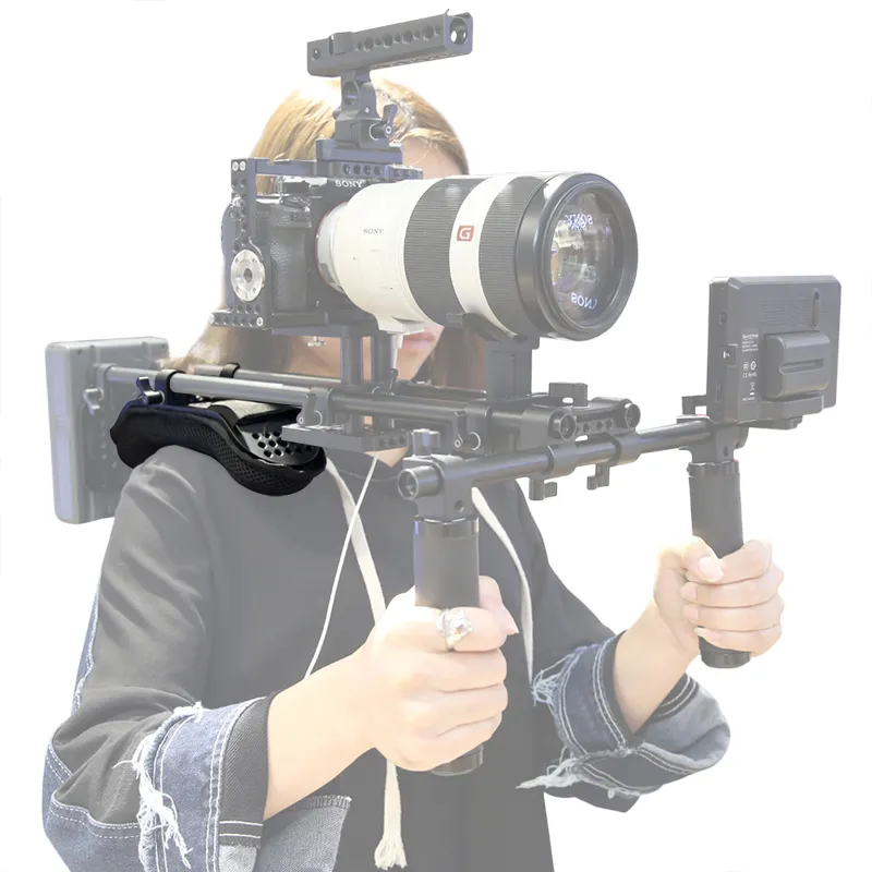15mm Aluminum Rail DSLR Camera Video Rig Cage Shoulder Mount Pad ...