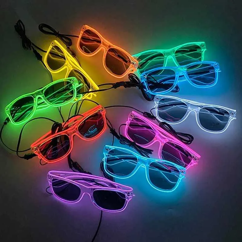 LED Rave Sunglasses: Light Up Disco Glasses, Fluorescent Neon Eyewear ...