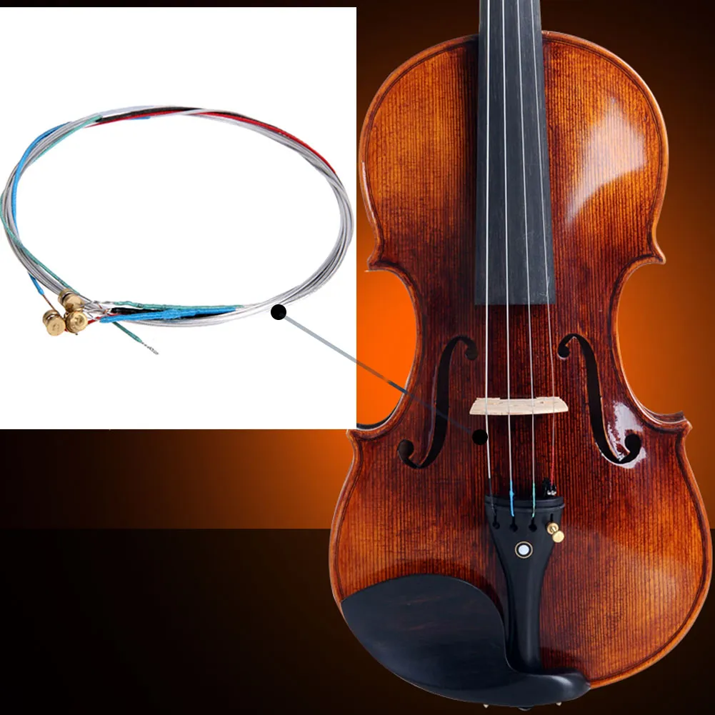 Violin Parts and Accessories: Full Set of 4/4 Violin Strings - E-A-D-G ...