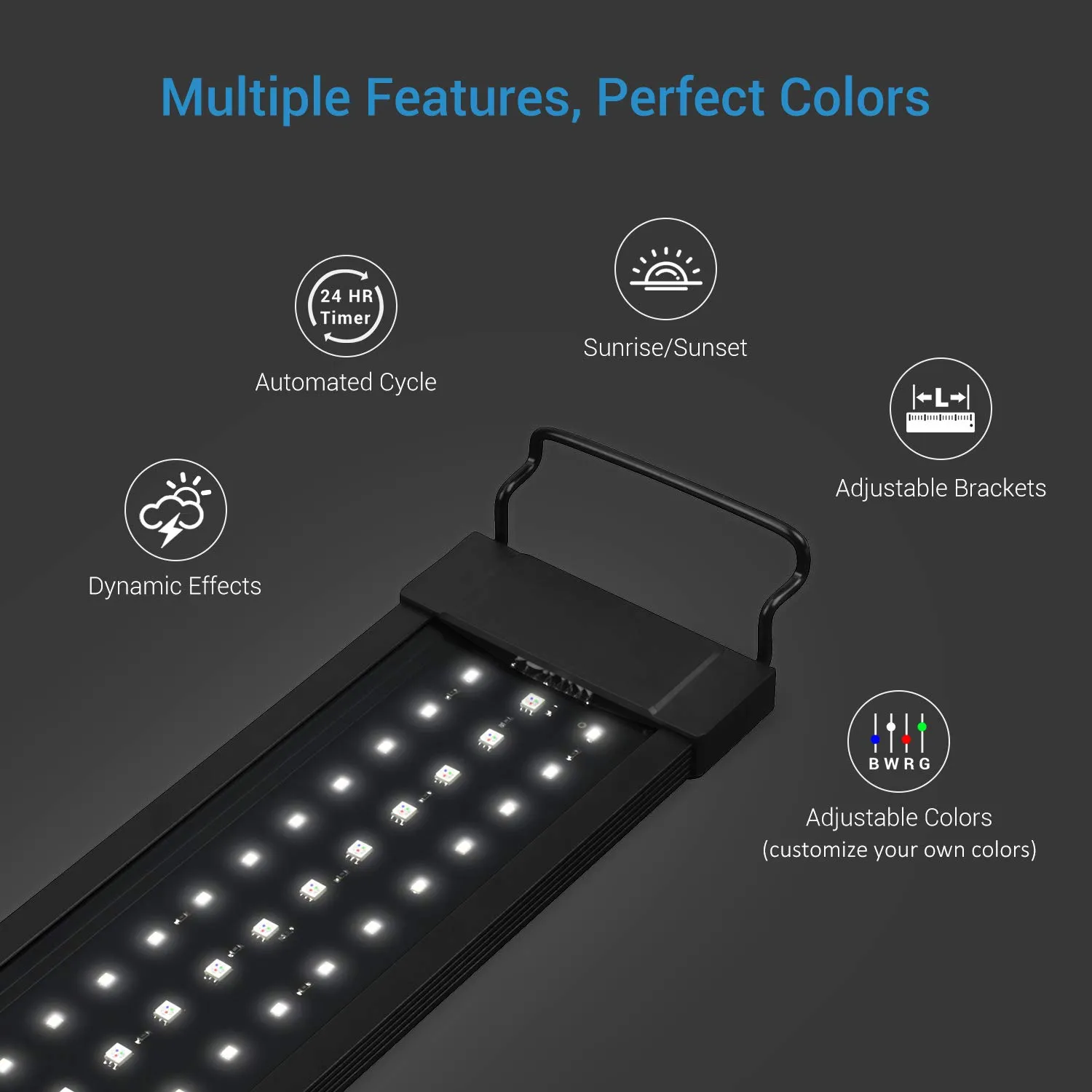 24/7 Planted Aquarium LED Light - Full Spectrum RGB Fish Tank Light ...