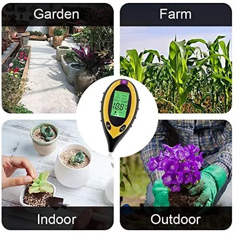 Plant Moisture Meter 4 In 1 Digital Soil Tester: PH, Moisture ...