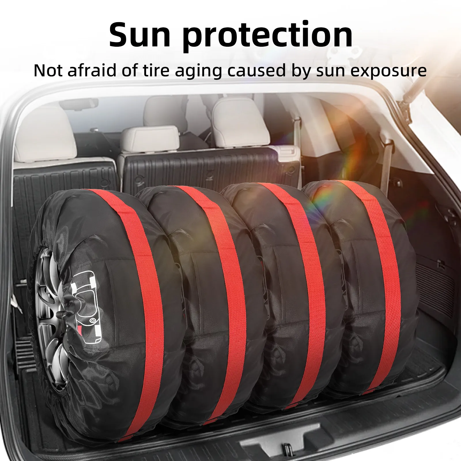 4-Pack Universal Polyester Car Tire Covers - Dustproof Spare Tyre ...