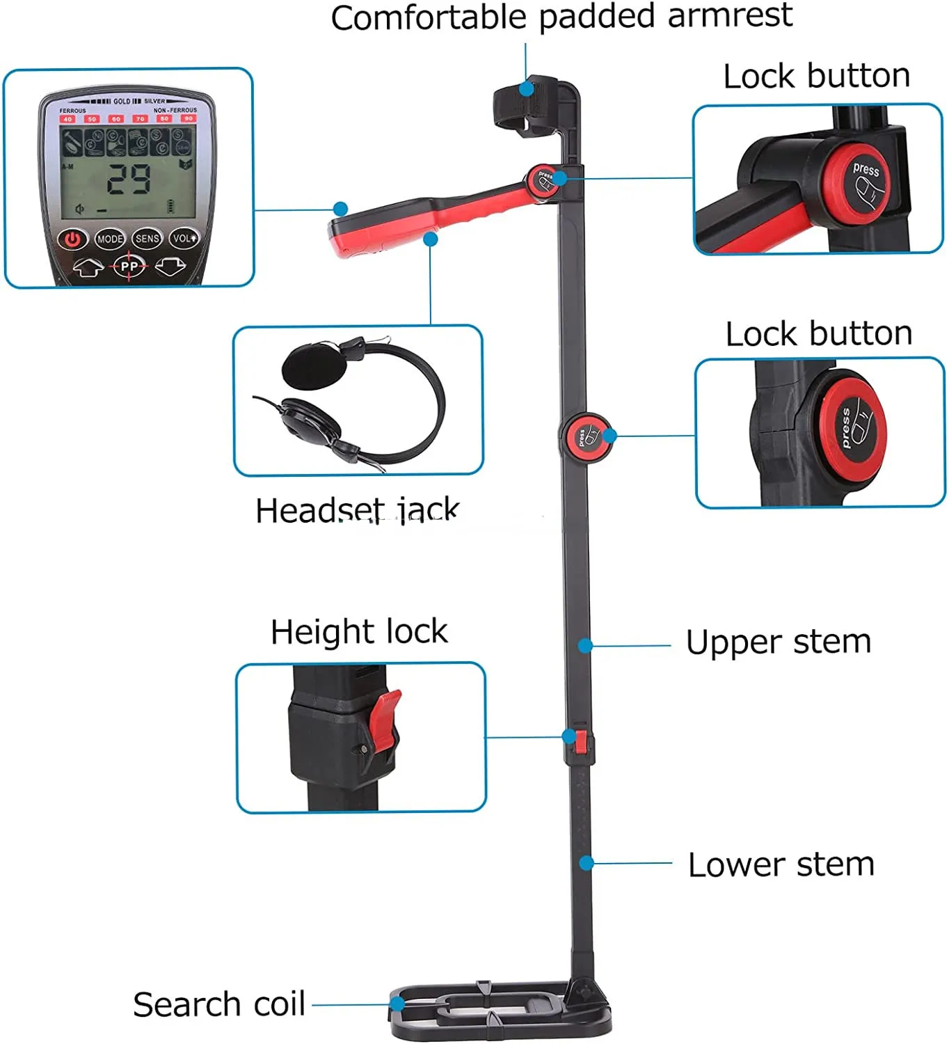 DHgate.com:TX610 Foldable Metal Detector Pinpointer, Underground ...