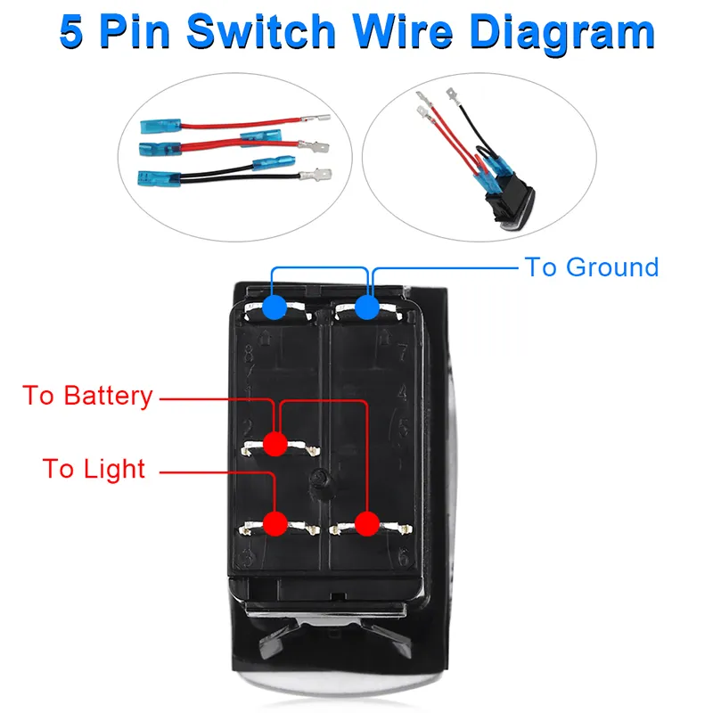 Car Marine Spotlight Switch Waterproof 12V 24V 5 Pins... From Ddmyearth ...