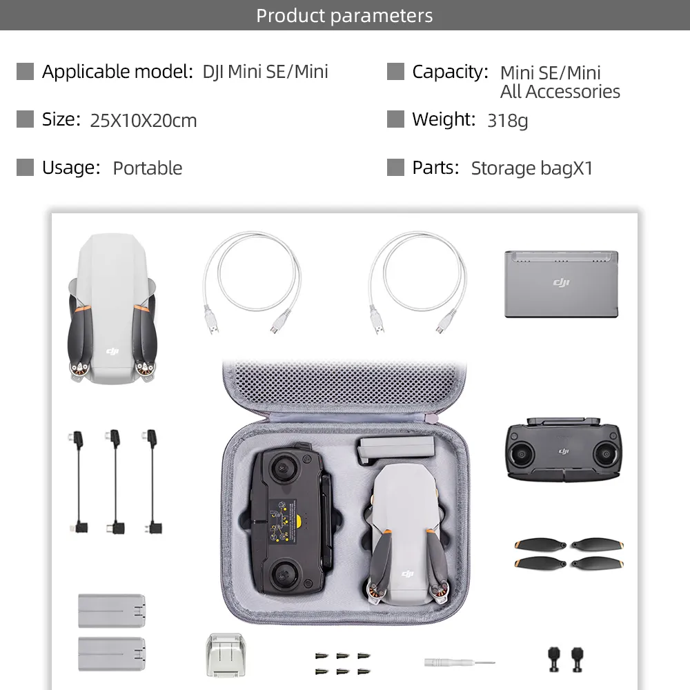 UpgradedDJI Mini SE Carrying Case, Durable PU Leather Handbag for DJI ...