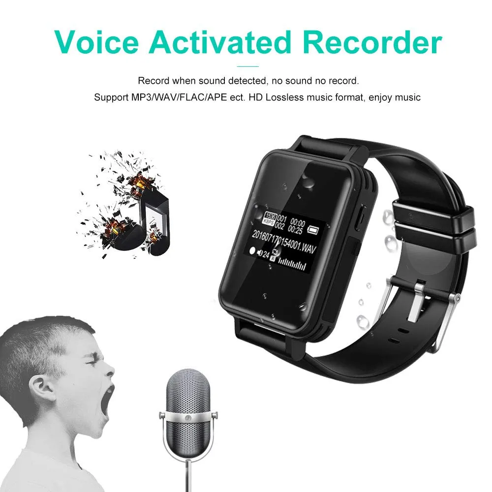 V81 Voice Activated Digital Voice Recorder Watch with Hidden Music ...
