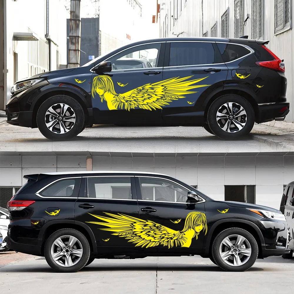 Girl Angel Wings Car Stickers Car Modified Body Stick Stick A Side Door ...