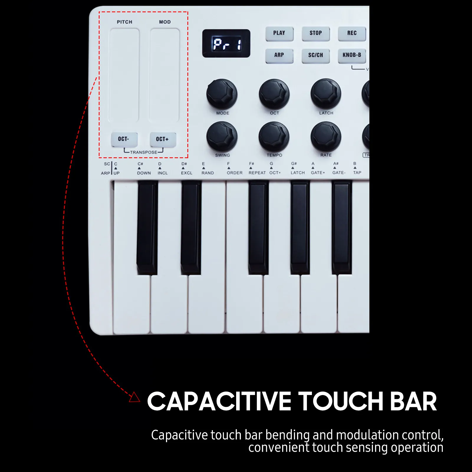 25-Key USB MIDI Controller Keyboard - Portable Mini MIDI Instrument ...