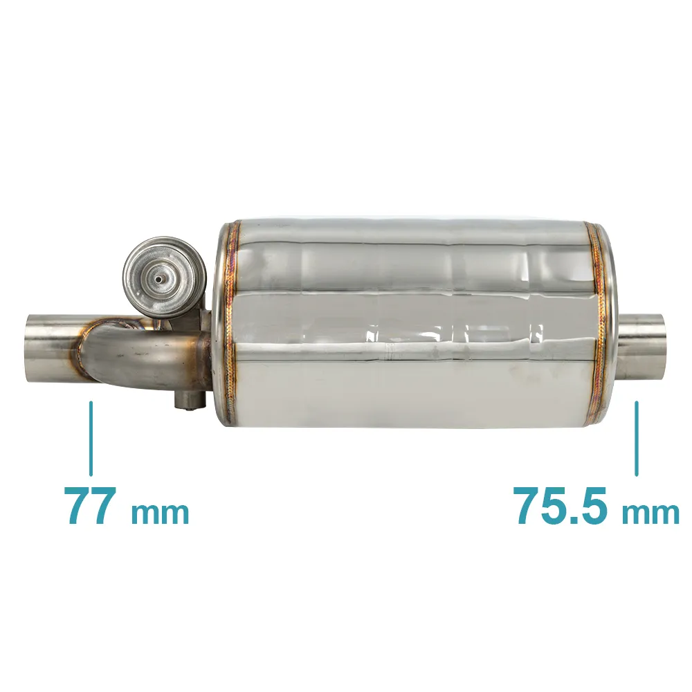 2 Inch Muffler Pipe With 2.5/3'' Slant Outlet Exhaust Muffler & Remote ...