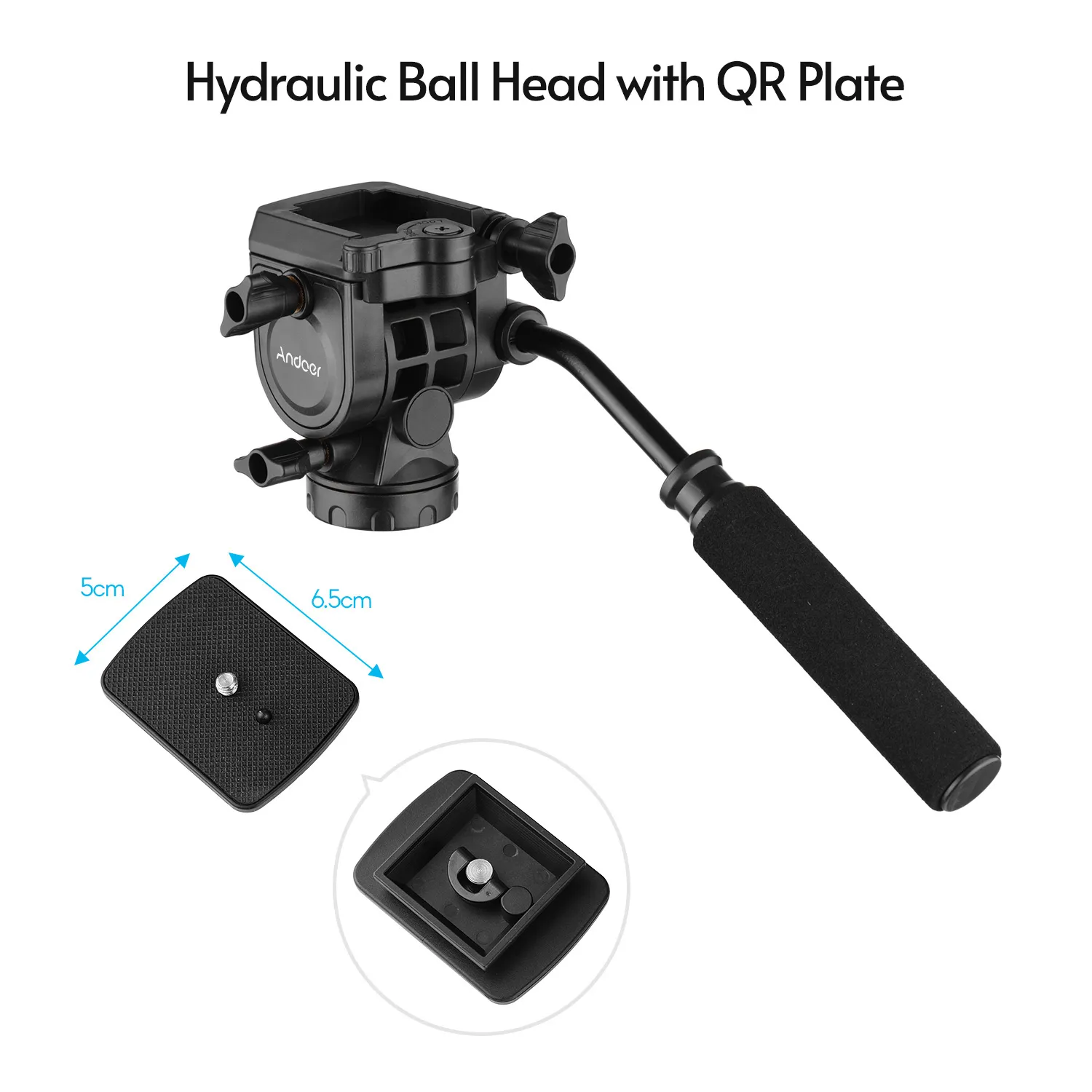 DHgate.com:Fluid Drag Head with Handle, Panoramic Tripod Head with 1/4 ...