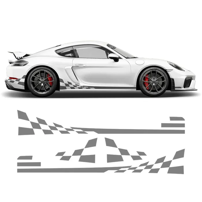 Auto Racing Stickers: Checkered Body Side Graphic, Vinyl Decal Car ...